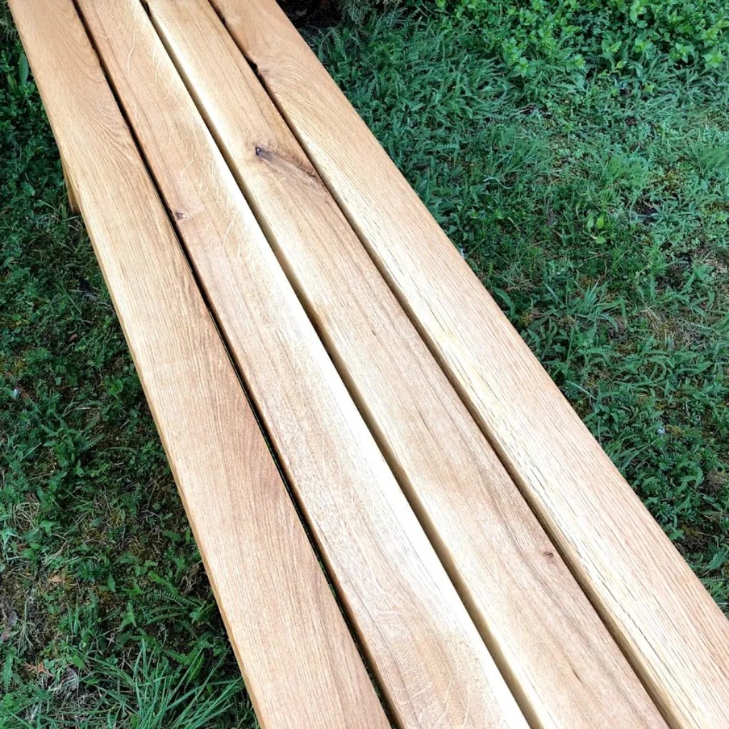 KULHÁNEK Zahradní lavice bez opěradla - klasická Délka: 150 cm, Odstín nátěru: lazura - teak