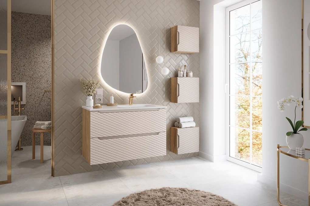 Comad Nábytkové keramické umyvadlo s odkládací plochou GO 2 120CM L DP, 121x46 cm, bílá lesklá