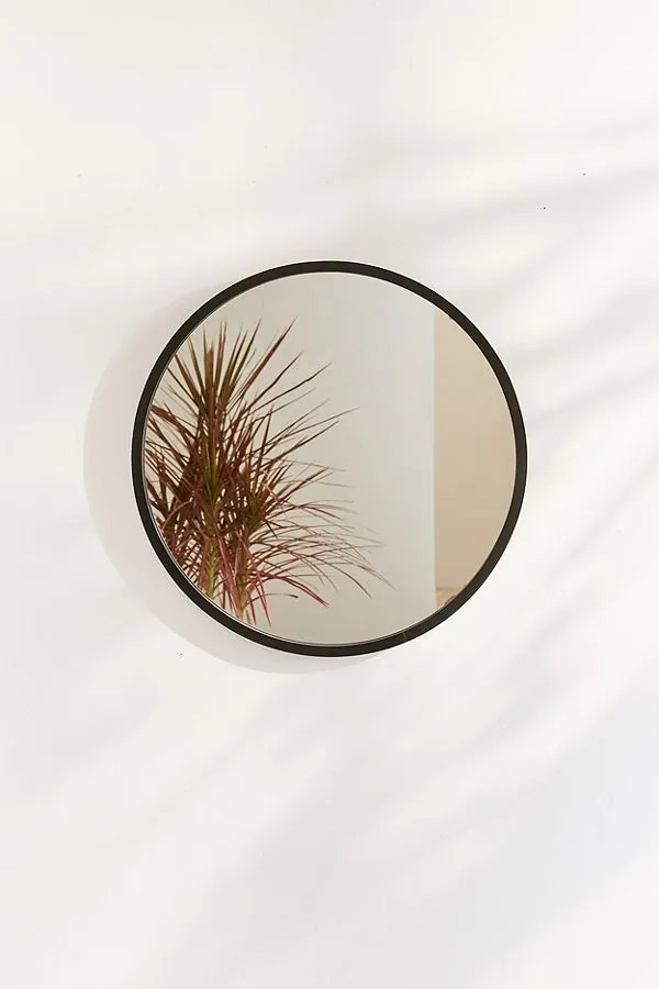 Kulaté zrcadlo s černým rámem Umbra Hub 61 cm
