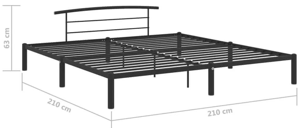 Petromila Rám postele černý kov 200 x 200 cm