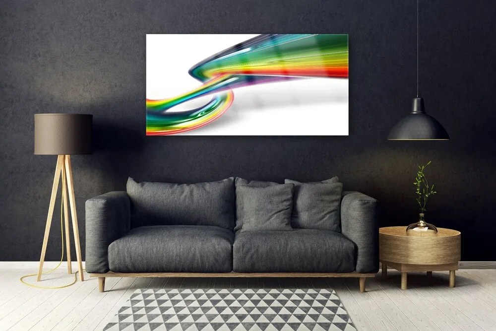 akrylový obraz Abstrakce Duha Umění 120x60 cm