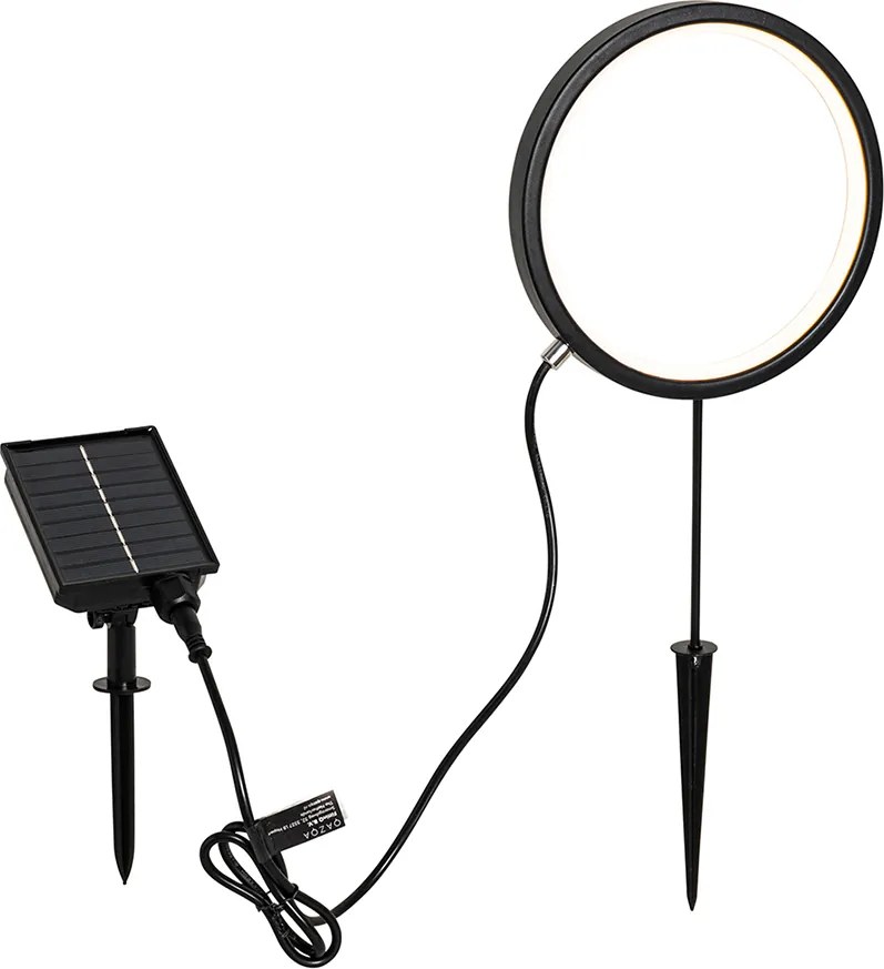 Bodové světlo černé 50 cm vč. dobíjecí a solární LED IP65 - Adalind
