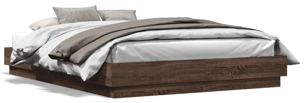 Rám postele hnědý dub 120 x 200 cm kompozitní dřevo,  3209869