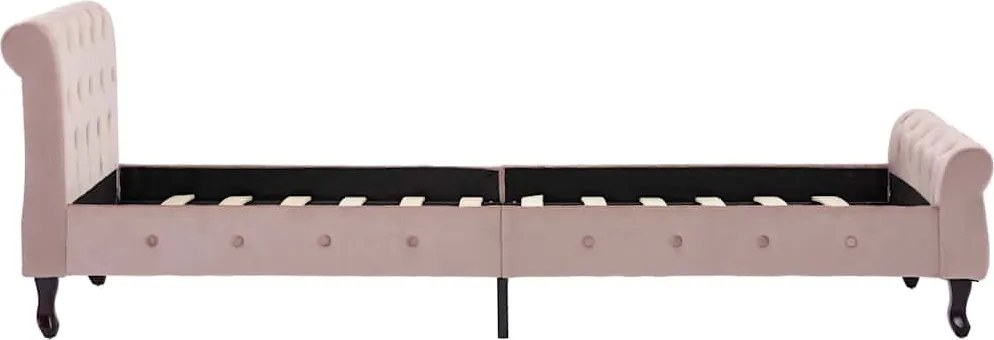 Rám postele růžový samet 90 x 200 cm 288564