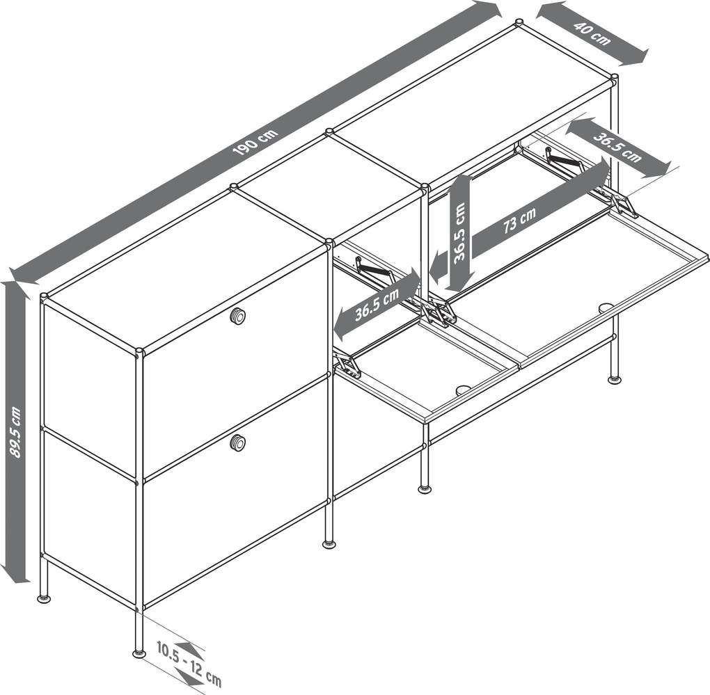 Tchibo - Kovová odkládací skříňka CN3 - barva: šedá