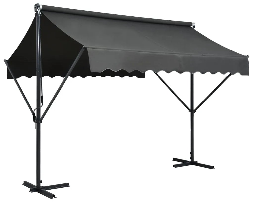 vidaXL Marketos Volně stojící markýza 300 x 300 cm antracitová