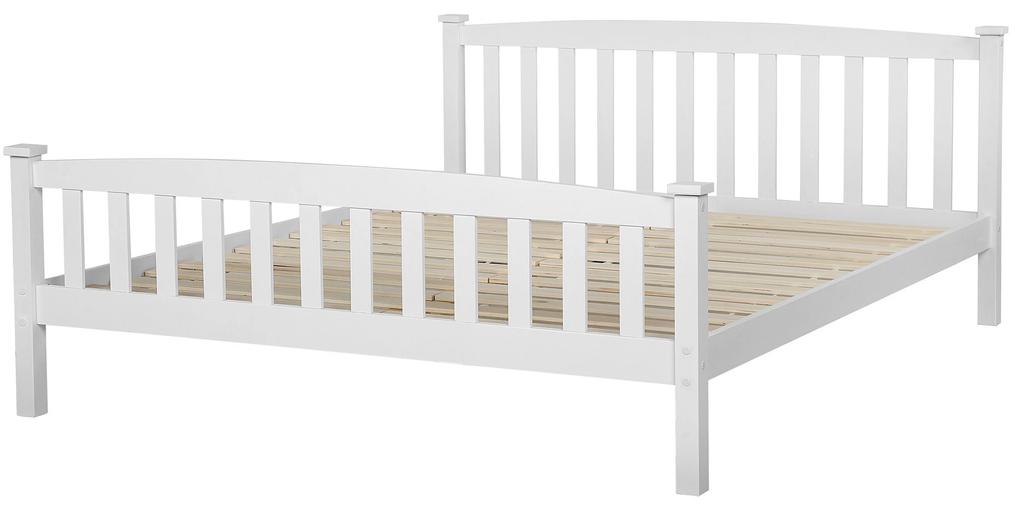 Dřevěná postel 140 x 200 cm bílá GIVERNY Beliani