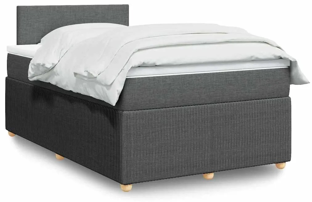 Box spring postel s matrací tmavě šedá 120x190 cm textil 3289689