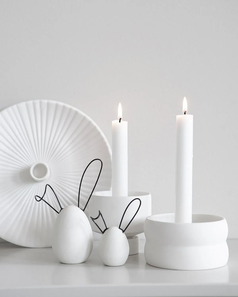 Storefactory Velikonoční dekorace Linn 9 cm, bílá barva, porcelán