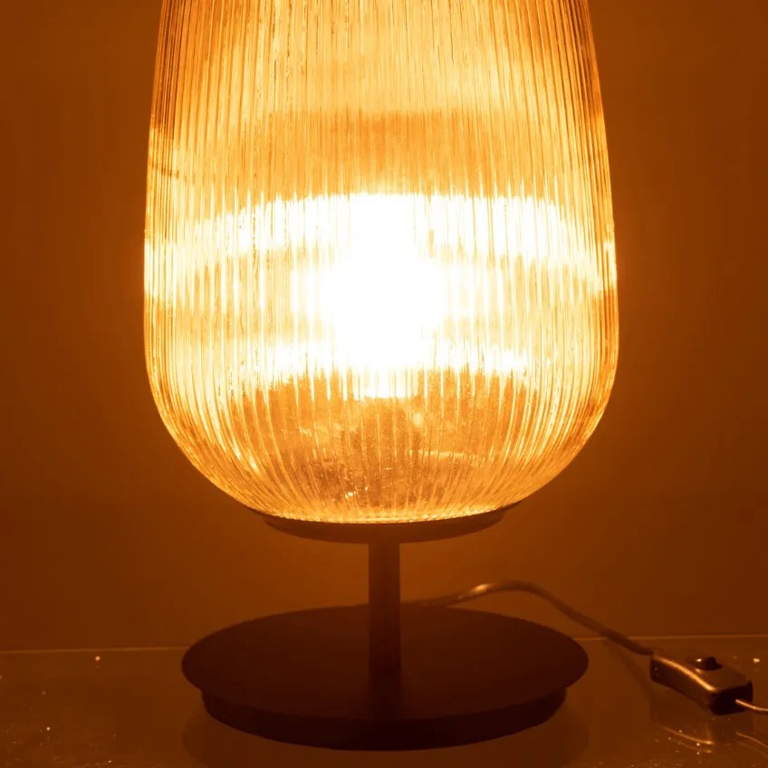 Žlutá skleněná stolní lampa J-line Palme