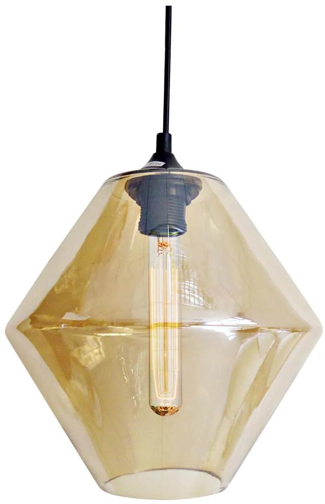 Závěsné moderní osvětlení OMERO, 1xE27, 60W, včetně žárovky, jantarové Clx