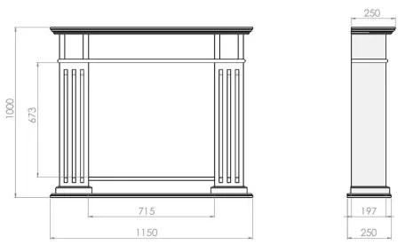 InFire - BIO krb 115x100 cm 3kW bílá
