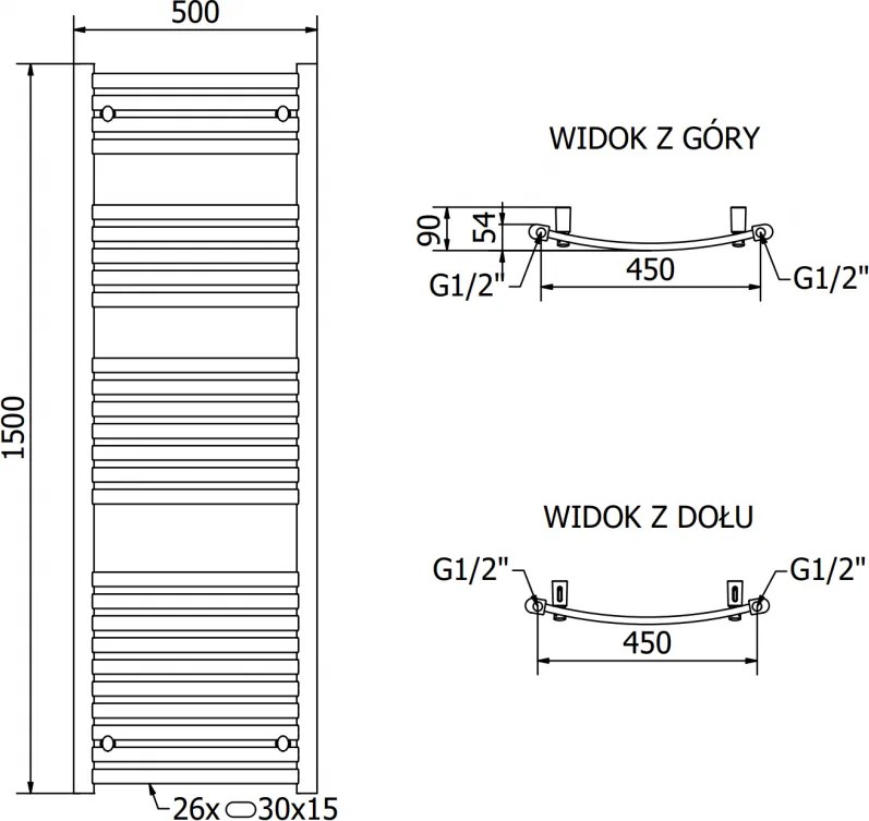 Mexen Helios, elektrické topné těleso 1500 x 500 mm, 900 W, antracitová, W103-1500-500-2900-66