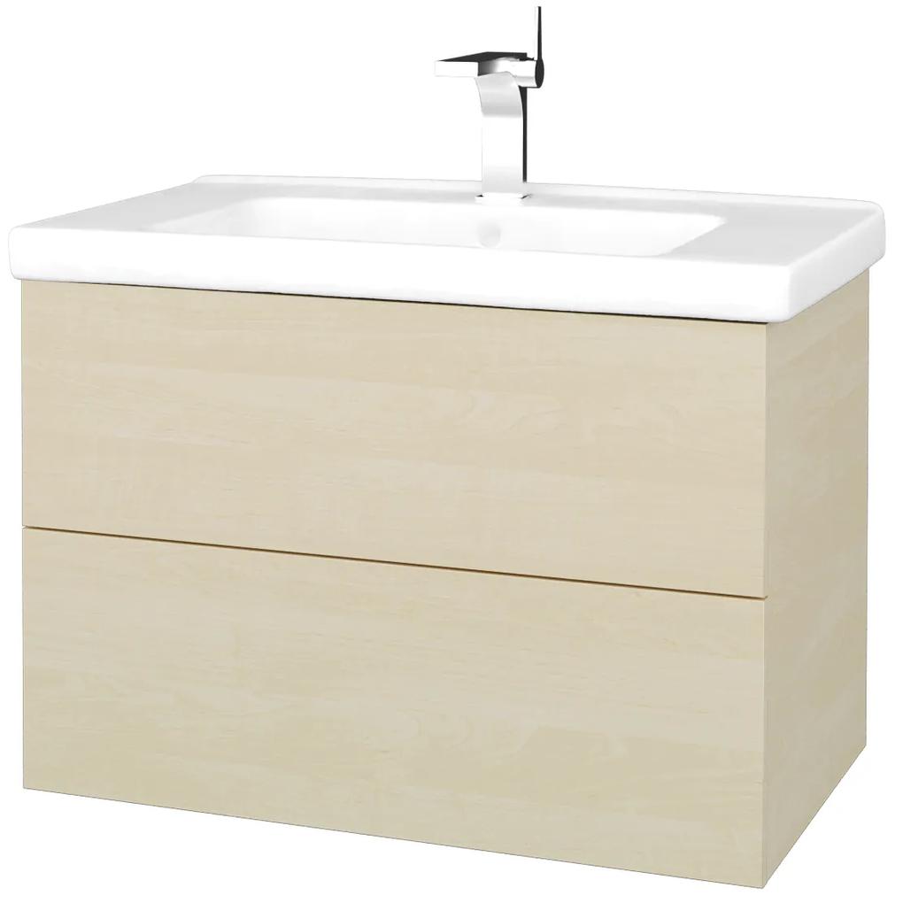 Dřevojas Koupelnová skříň VARIANTE SZZ2 80 (umyvadlo Harmonia) Varianta: N01 Bílá lesk / D01 Beton