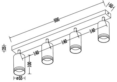 Bodové svítidlo PIPE 4xGU10/10W/230V bílá