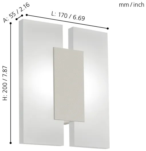 Eglo 96043 - LED nástěnné svítidlo METRASS 2 2xLED/4,5W/230V