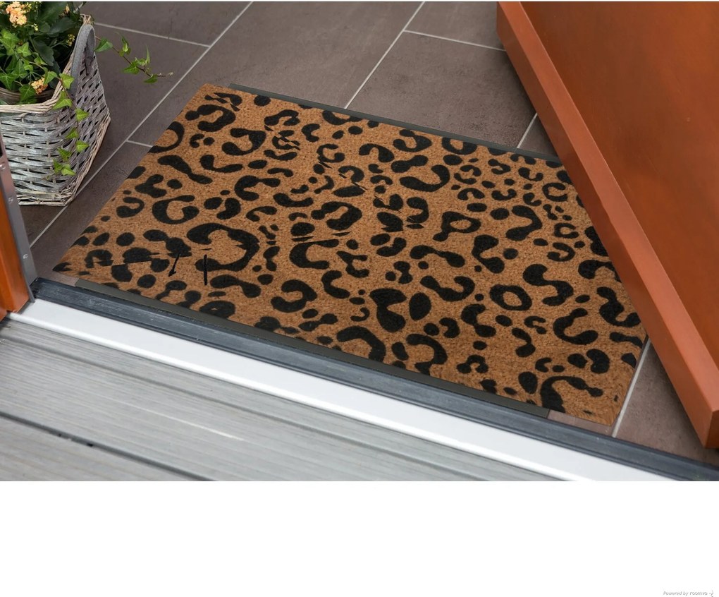 Hanse Home, Rohožka kůže gepard 105673 - na ven i na doma, 45x75, hnědá, chodba / předsíň