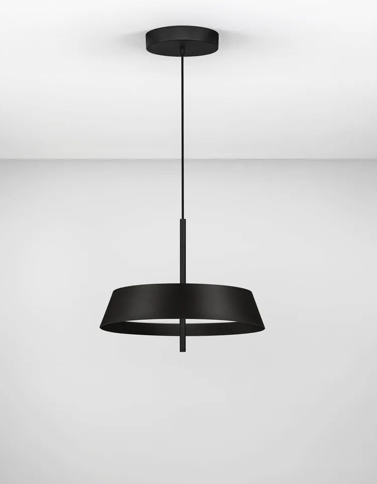 Matně černé hliníkové LED stmívatelné závěsné svítidlo ø 45 cm Velio – Nova Luce