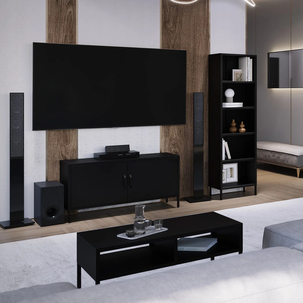 Konferenční stolek černý kovový obdélníkový, 900x450x450 mm: MATTEO