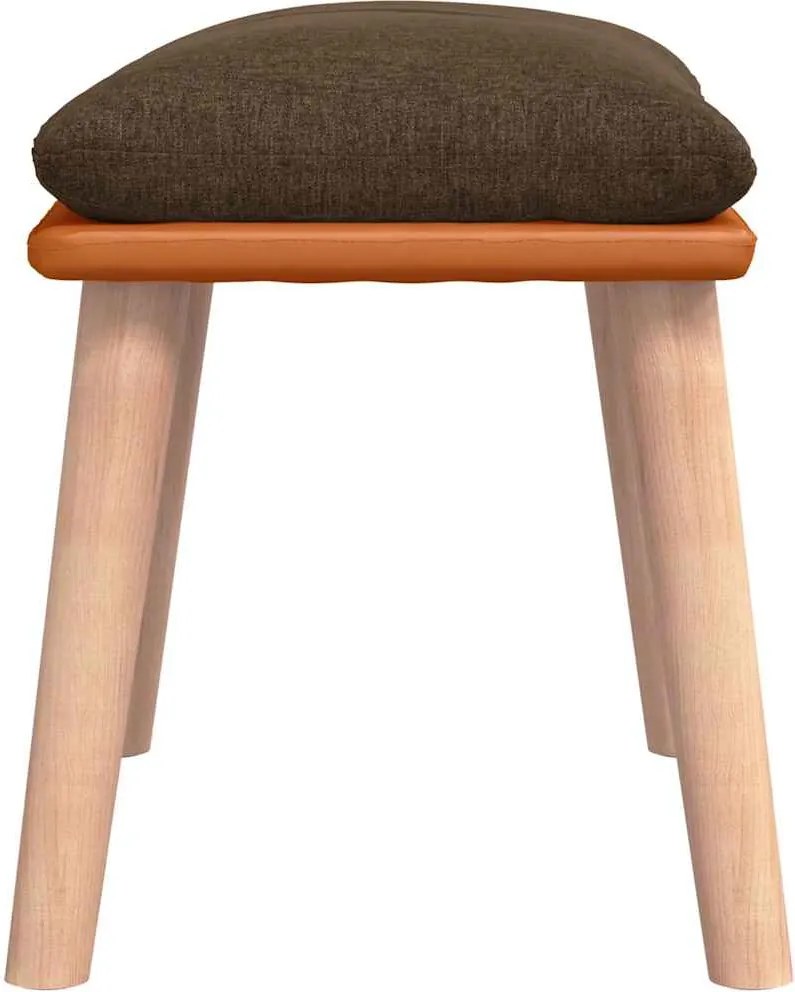 Podnožka hnědá 45x29,5x35 cm textil a umělá kůže 341449