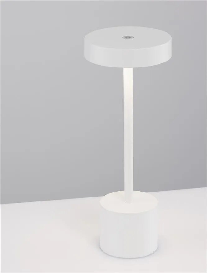 NV 9002863 Venkovní stolní lampa FUMO bílý hliník a akryl LED 2W 3000K 220-240V 163st. IP54 vypínač na těle / USB kabel - NOVA LUCE