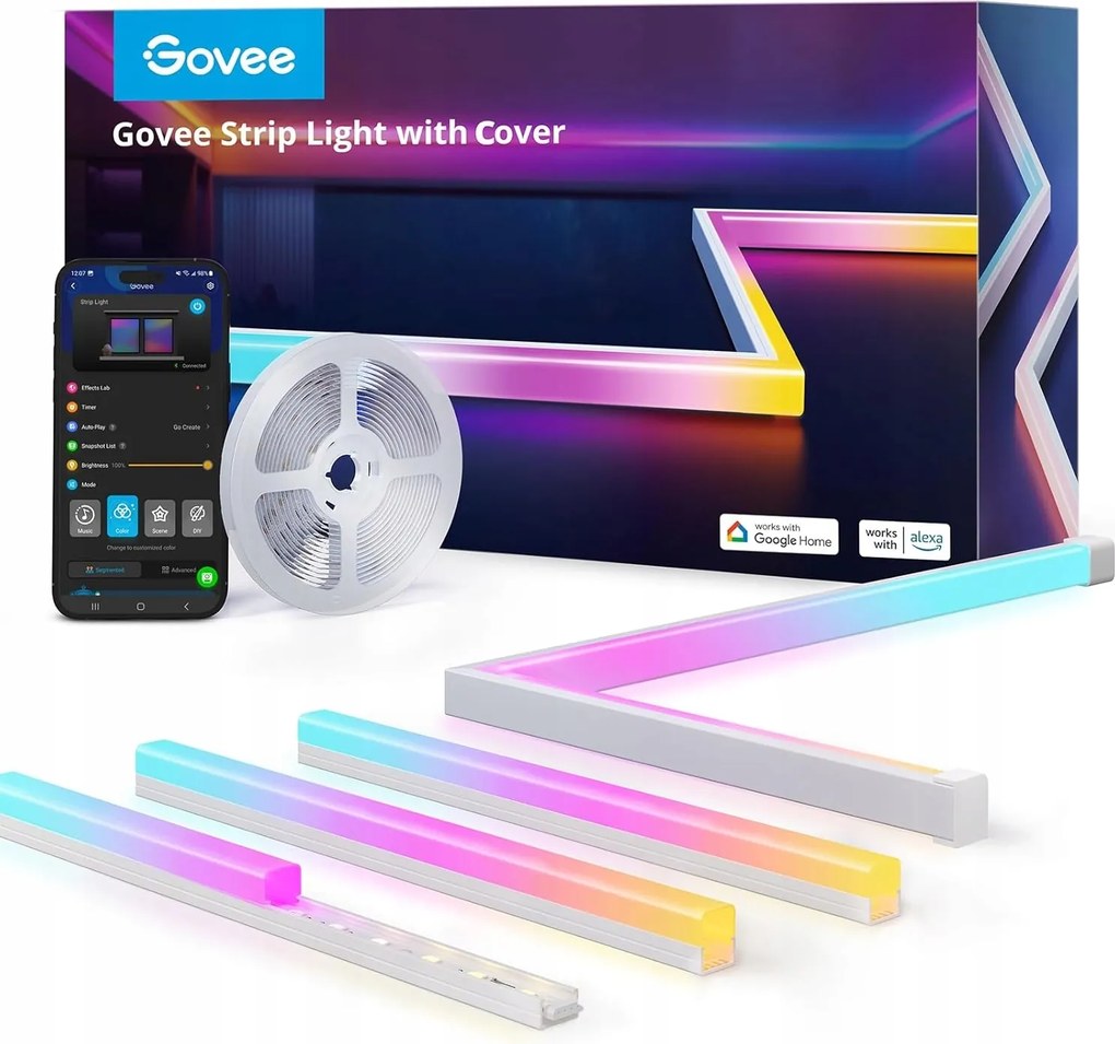 Světelné panely Rgbic Led pásek Govee H61B5 64 Hudební režimy 5 metrů