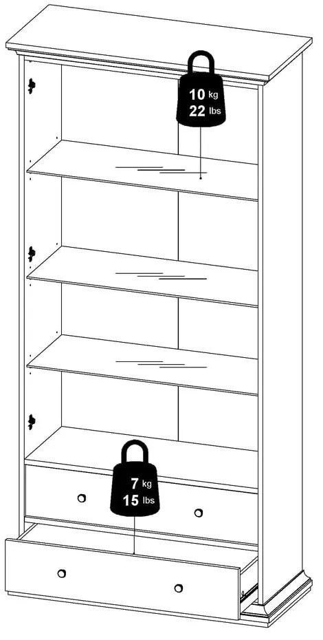 Bílá vitrína 96x201 cm Paris – Tvilum