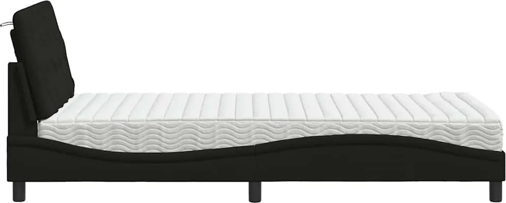 Postel s matrací černá 100 x 200 cm textil 3310722