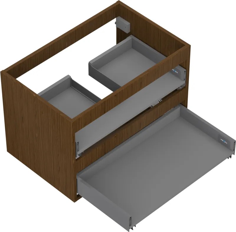 Mexen Box-A, závěsná skříňka 70 cm, 2 zásuvky, ořech, 91AX0-0700-470-2-86