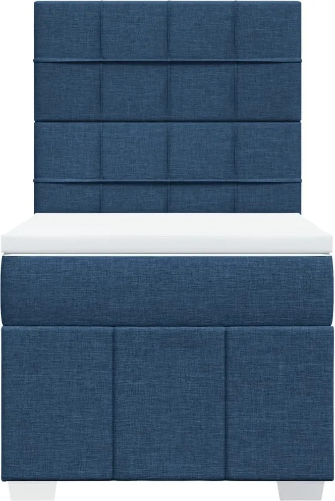 Box spring postel s matrací modrá 90x200 cm textil 3293857