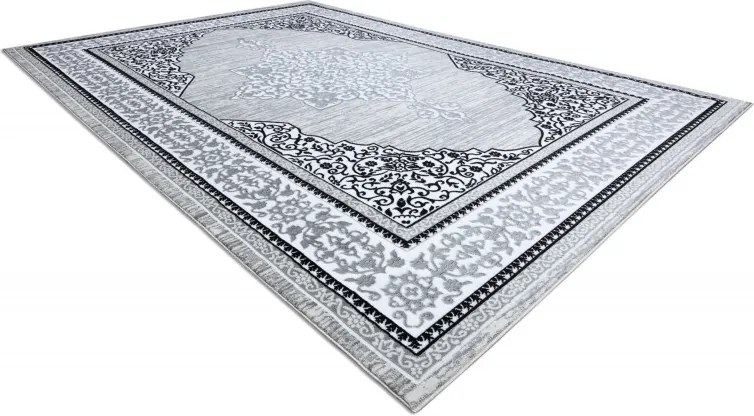 Dywany Łuszczów, AKCE: 80x150 cm Kusový koberec Gloss 8490 52 Ornament ivory/grey, šedá, chodba / předsíň