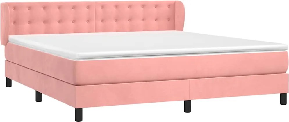 Box spring postel s matrací růžová 160x200 cm samet 3127744