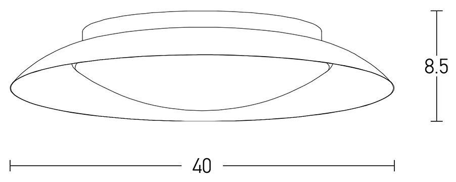 Zambelis 1957 stropní LED svítidlo černá/měď, 20W, 3000K, ø40cm