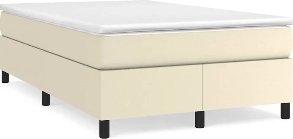 Box spring postel s matrací krémová 120x200 cm umělá kůže 3144598
