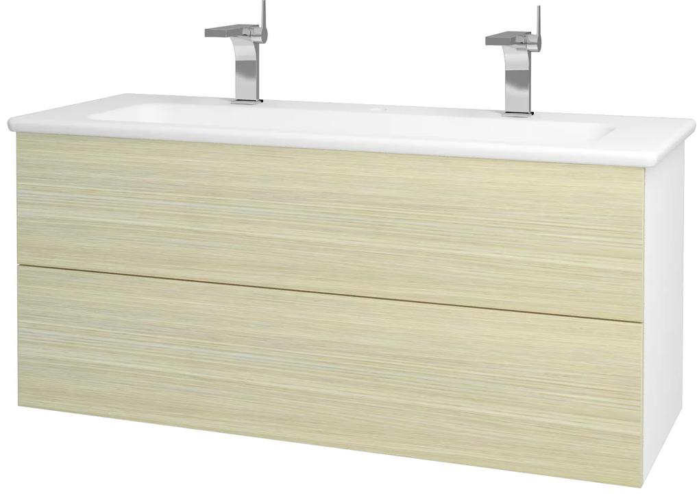 Dřevojas Koupelnová skříň VARIANTE SZZ2 120 (umyvadlo Euphoria) Varianta: N01 Bílá lesk / D02 Bříza