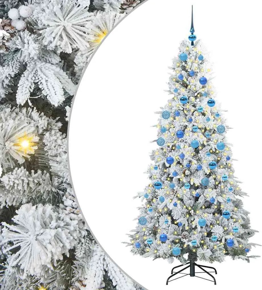 Umělý Skládací Vánoční Strom s stojanem Bílá 180 cm PE a PVC 3397491