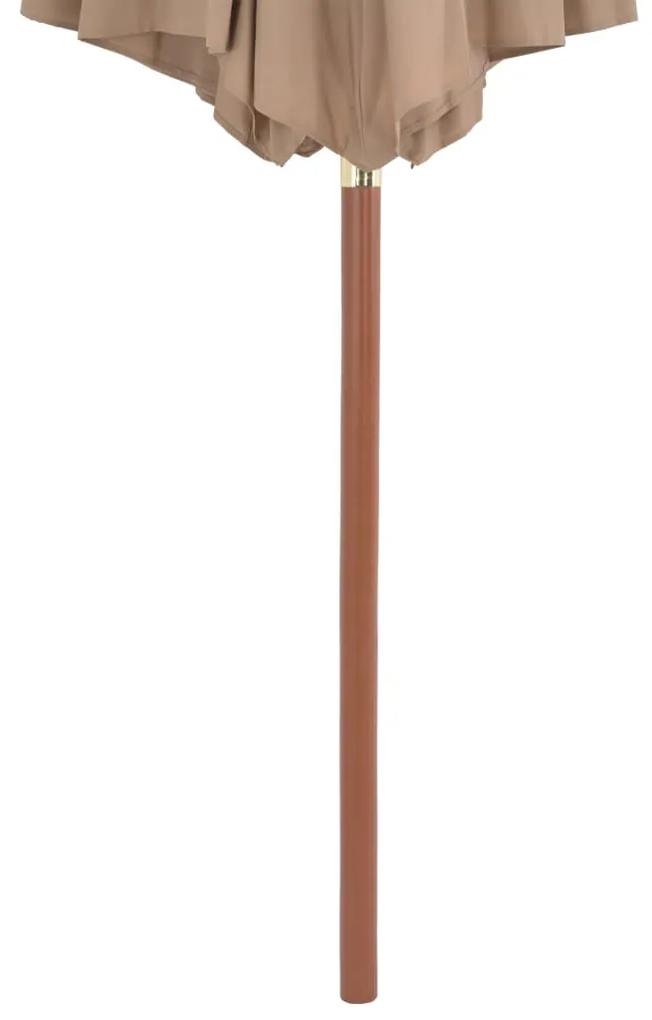 Zahradní slunečník s dřevěnou tyčí 300 cm barva taupe - Default Title