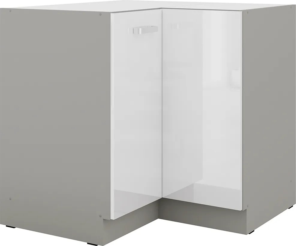 Kuchyňská linka BIANCA sb | 260x270 cm | UNI dvířka | světle šedá/bílá lesk