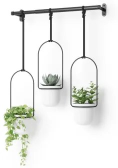 Závěsné květináče Triflora White Black - set 3 ks Umbra