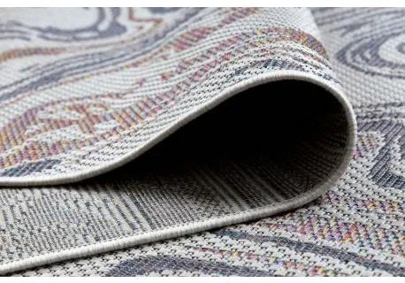 koberec SISAL SION Vlny 2836 ploché tkaní ecru / modrý / růžový velikost 200x290 cm | krásné koberce cz