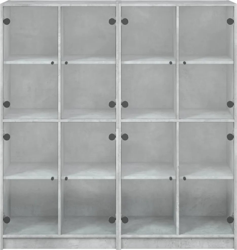 Knihovna s dvířky betonově šedá 136x37x142 cm kompozitní dřevo 3206520