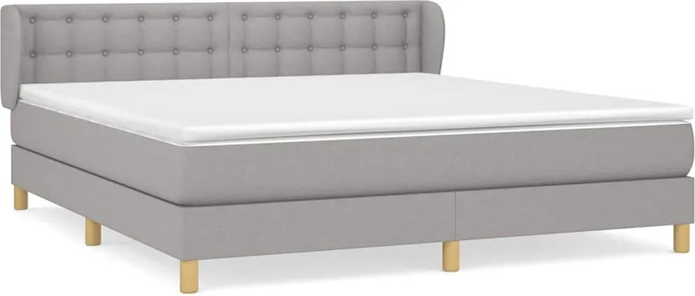 Box spring postel s matrací světle šedá 160 x 200 cm textil 3127133
