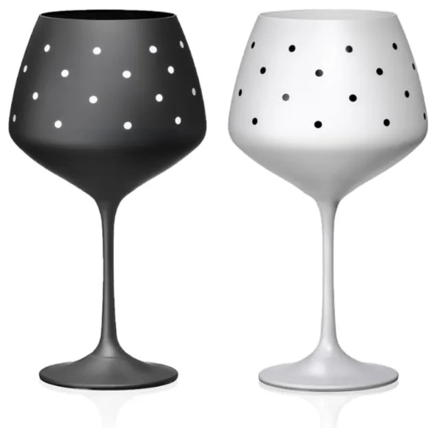 Crystalex - Bohemia Crystal Sklenice na víno Giselle Lovely dots 580 ml, 2 ks