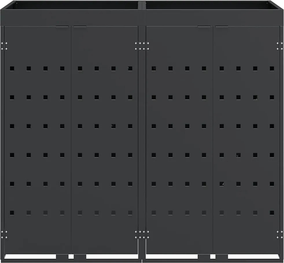 Úložný box na 2 popelnice Antracit 136 x 77,5 x 121,5 cm 3394743