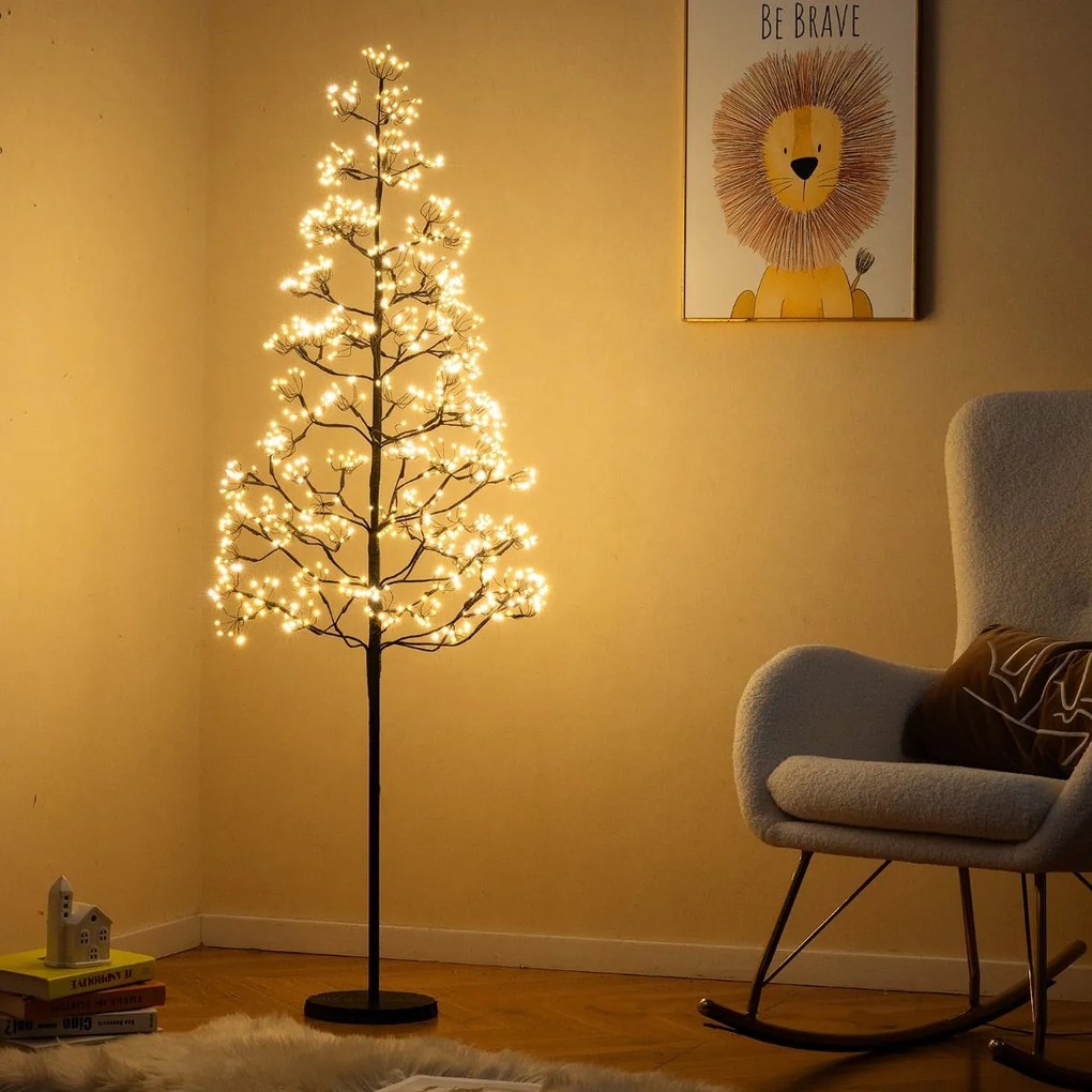 Costway LED světelný strom 150 cm světelný strom s 1000 teplými bílými světly