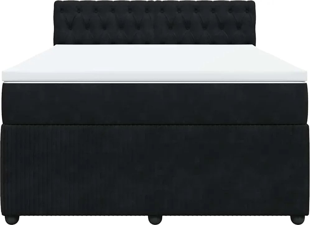 Box spring postel s matrací černá 160x200 cm samet 3287790