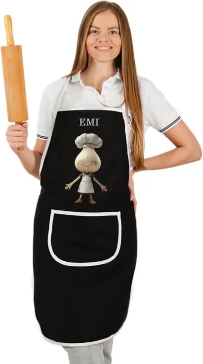 Kuchyňská zástěra Garlico EMI, černá