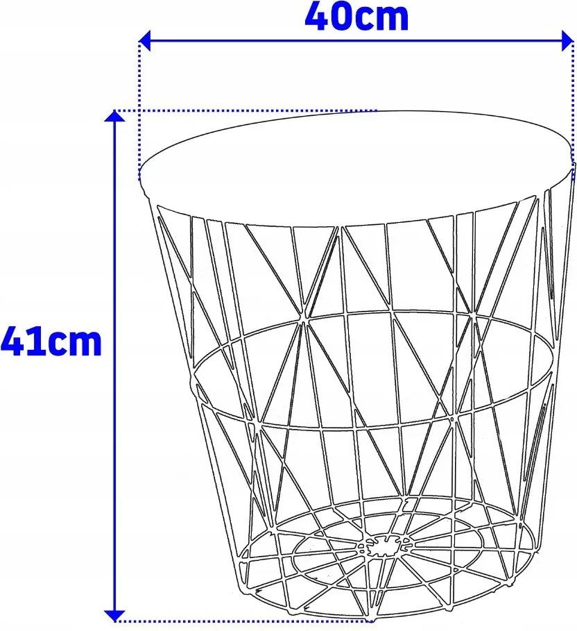 Tutumi, drátěný konferenční stolek Twins, velikost L, černá-hnědá, KRZ-08601