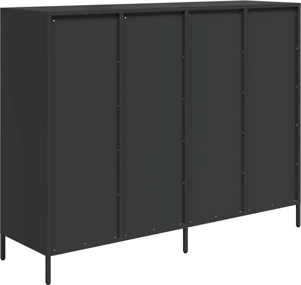 Příborník černý 135 x 39 x 103,5 cm ocel válcovaná za studena 3307173