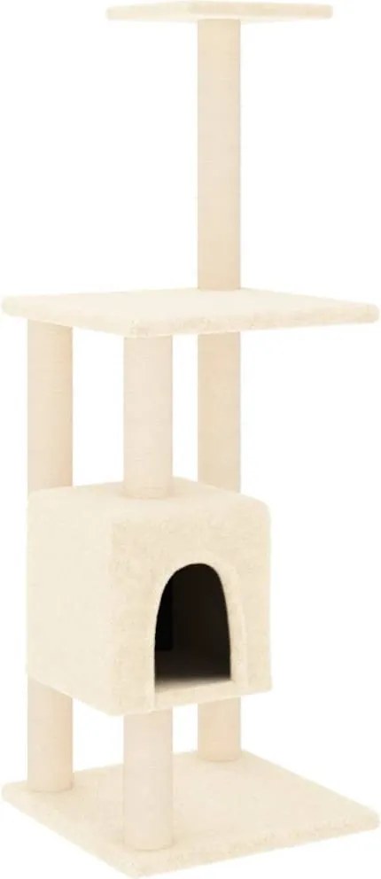 Škrabadlo pro kočky se sisalovými sloupky krémové 104 cm 171469
